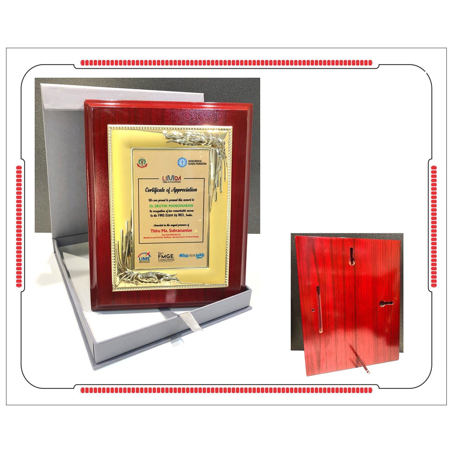 Award Frames, Wooden Award Frame with box – hurryguru